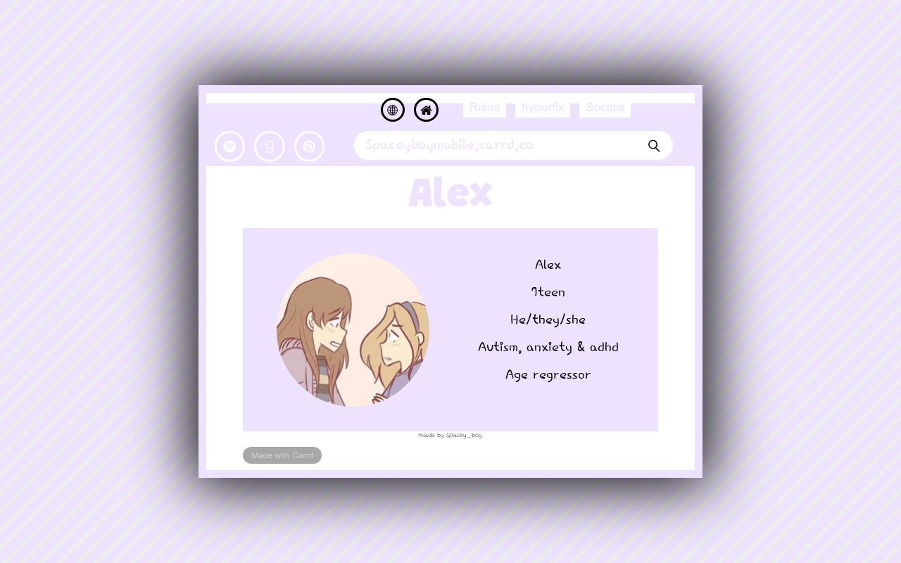 Alex’s card (mobile)